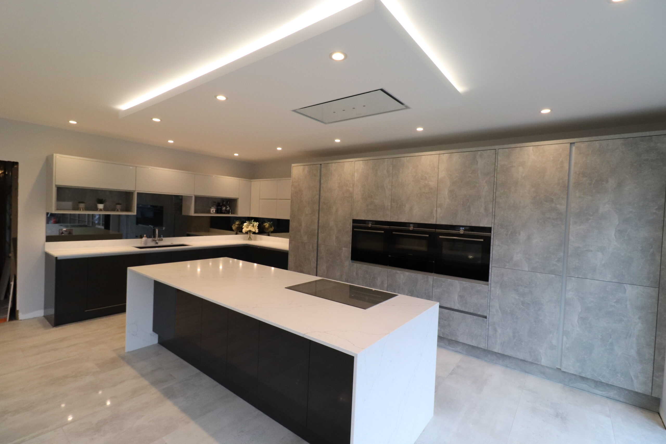 Sleek Modern Kitchen with Stone & Gloss Finishes | Inner Peace Interiors
